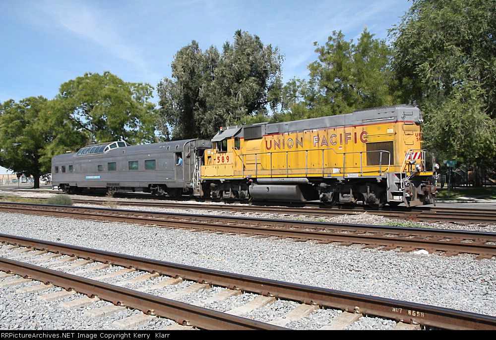 UPY 589 shoving our car into the Salt Lake Garfield & Western Yard